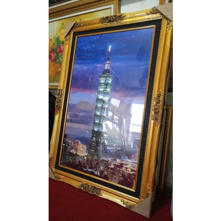 Jual Hiasan dinding gedung menara taiwan menyala uk 80x120 | Shopee ...