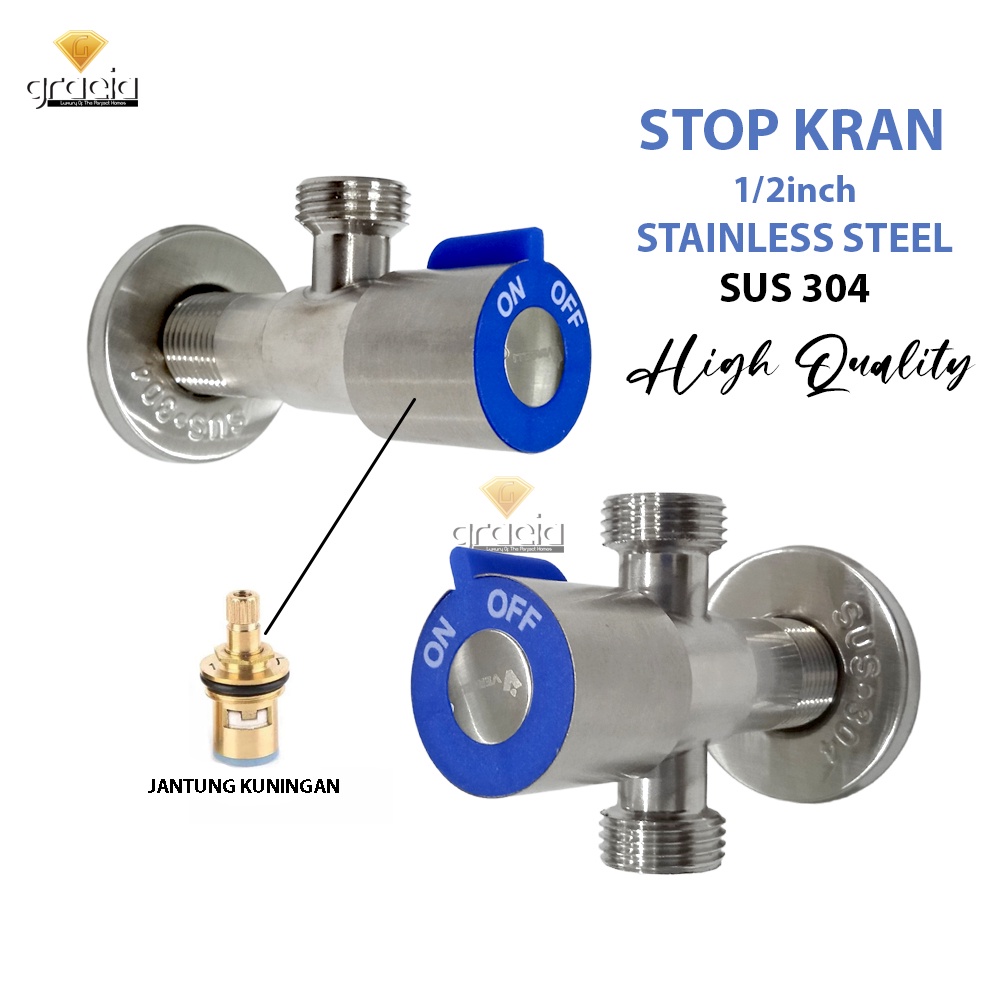 Jual Stop Kran Shower T Stainless Steel SUS 304 / New Stop Kran Closet ...