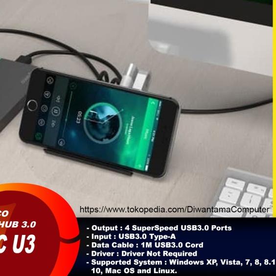 Jual ORICO SHC-U3 4 Port USB 3.0 HUB with Phone & Tablet Stander ...