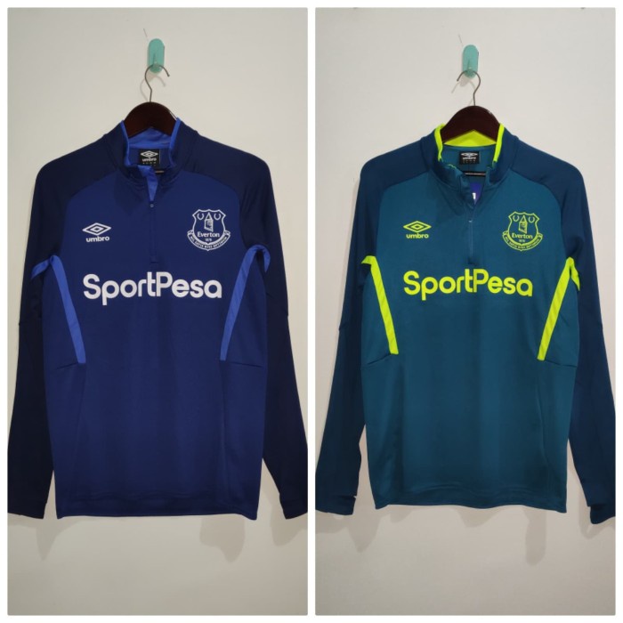 Jual ORIGINAL EVERTON HALF ZIPPER TRAINING JACKET NO PLAYER ISSUE ...