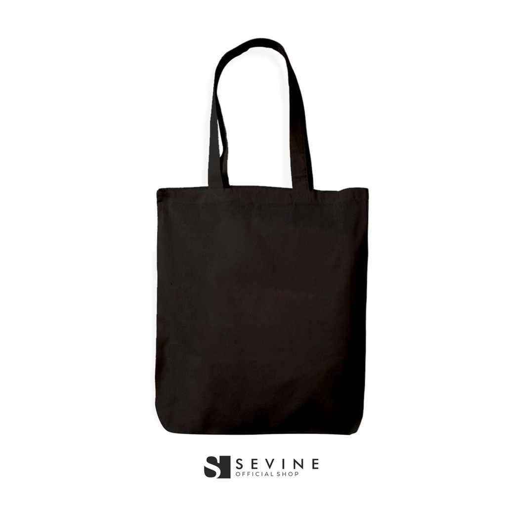 Jual Sevine Totebag Sablon Tas Fashion Wanita Tote Bag Resleting - Drill Hitam Polos | Shopee ...