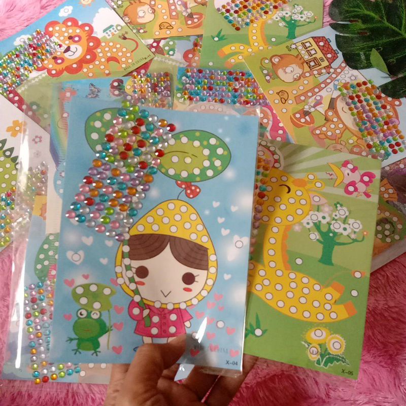 Jual Mainan edukasi anak kreatif menempel sticker kolase manik kecil ...