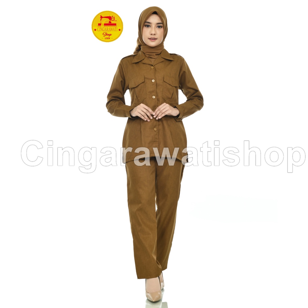 Jual Seragam Khaki Pns Wanita Baju Dinas Pemda Wanita Seragam Pns Wanita Setelan Pns Wanita Saku ...