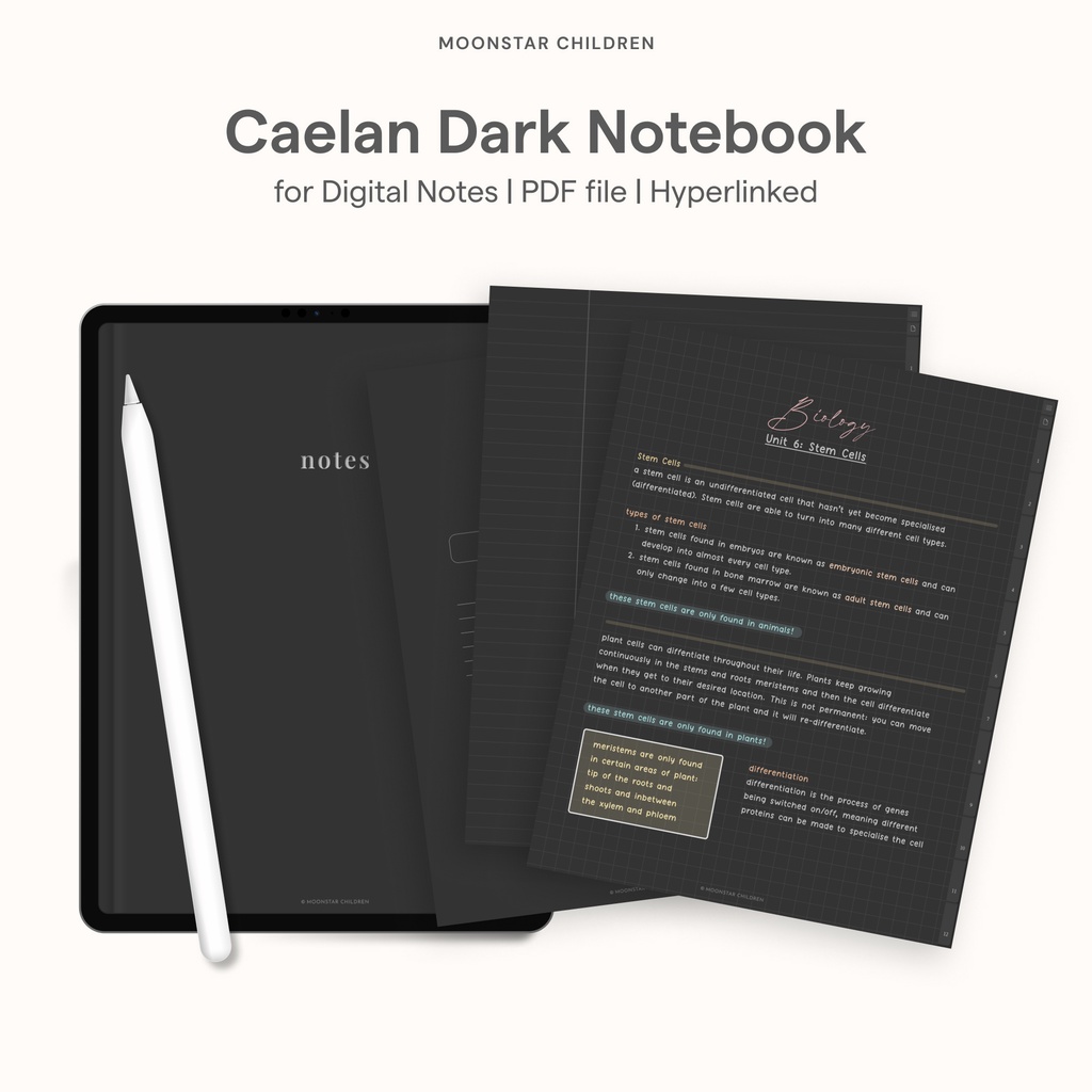 Jual Caelan Dark Digital Notebook BuJo Journal Note taking Study ...