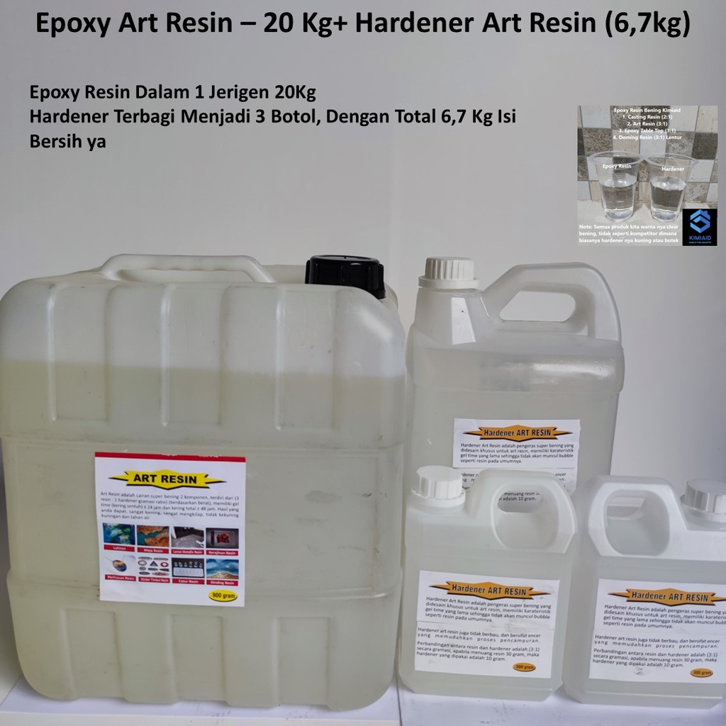 Jual Epoxy Art Resin 20Kg Hardener 6,7 Kg Art Resin Epoxy Resin Bening ...