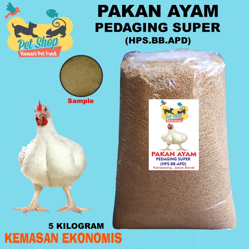 Jual HawaniPs 5 Kg Pakan Pur Ayam Pedaging Dewasa Ayam Broiler | Shopee ...