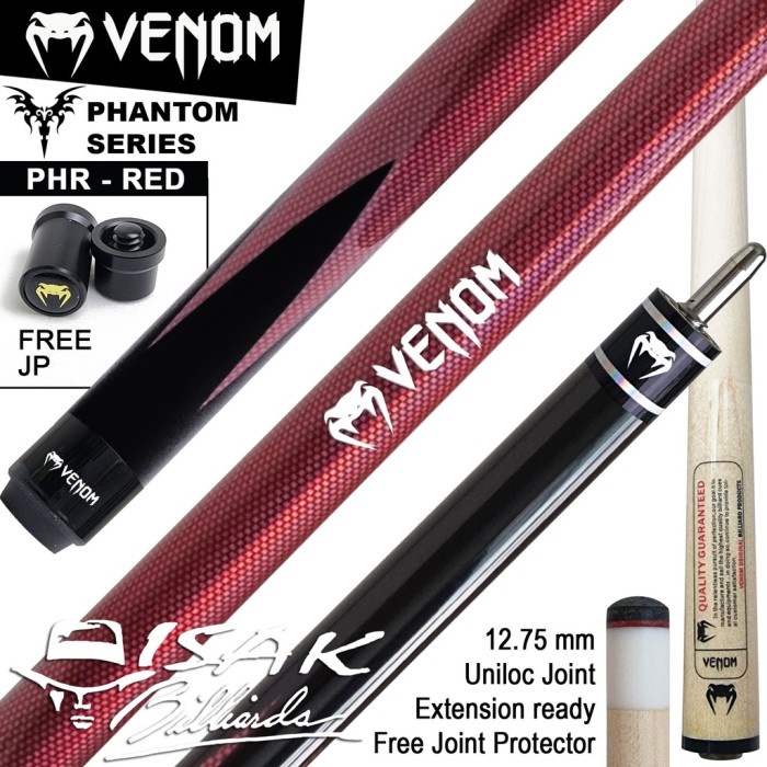 Jual Venom Phantom Red Cue PHR - Uniloc Extension Bumper Stick Billiard ...