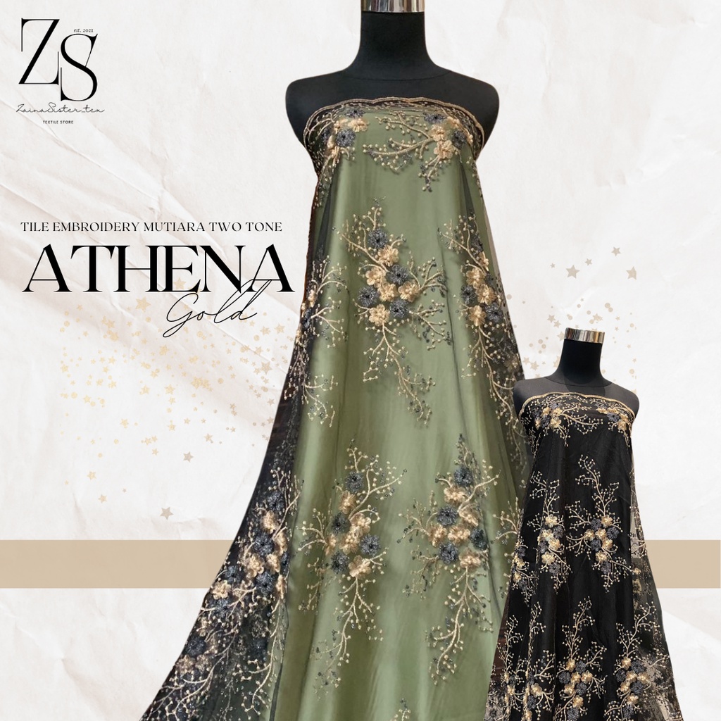 Jual Bahan Kain Kebaya Kondangan Brukat Tille Bordir Mutiara Embroidery ...