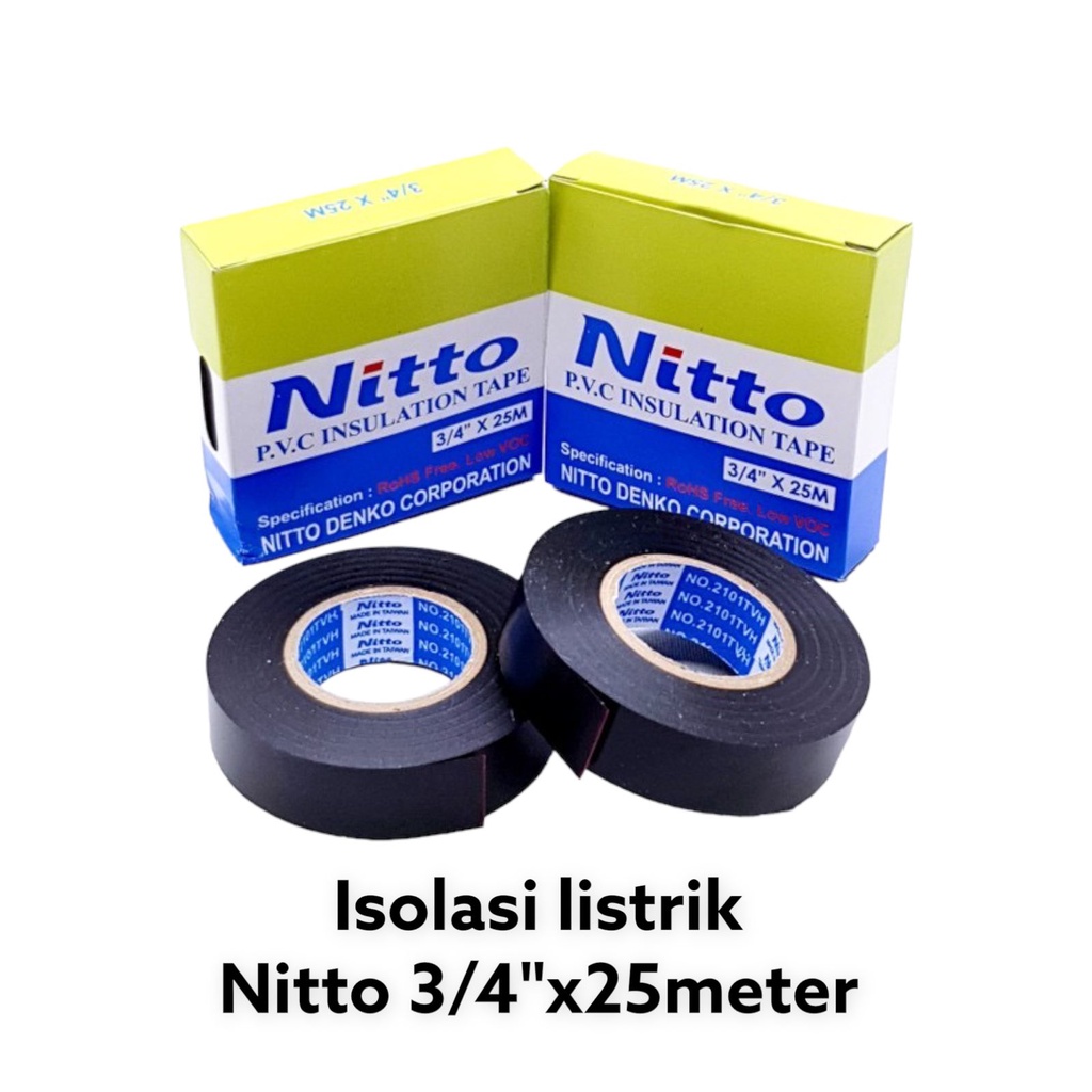 Jual ISOLASI LISTRIK NITTO ORIGINAL/ISOLASI HITAM/ISOLASI KABEL ...