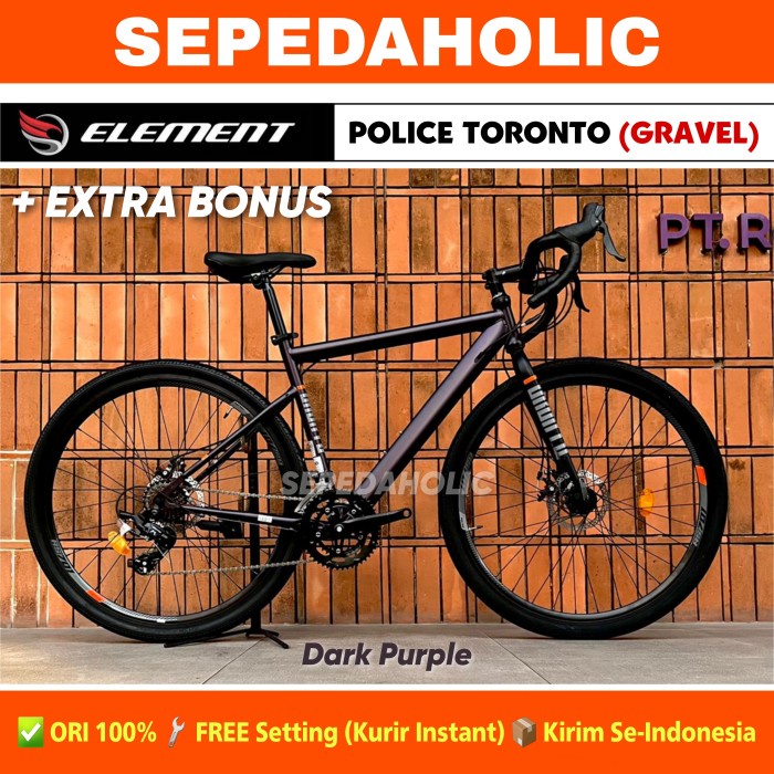 Jual Sepeda ELEMENT POLICE TORONTO GRAVEL 700C Steel 16 Speed | Shopee ...