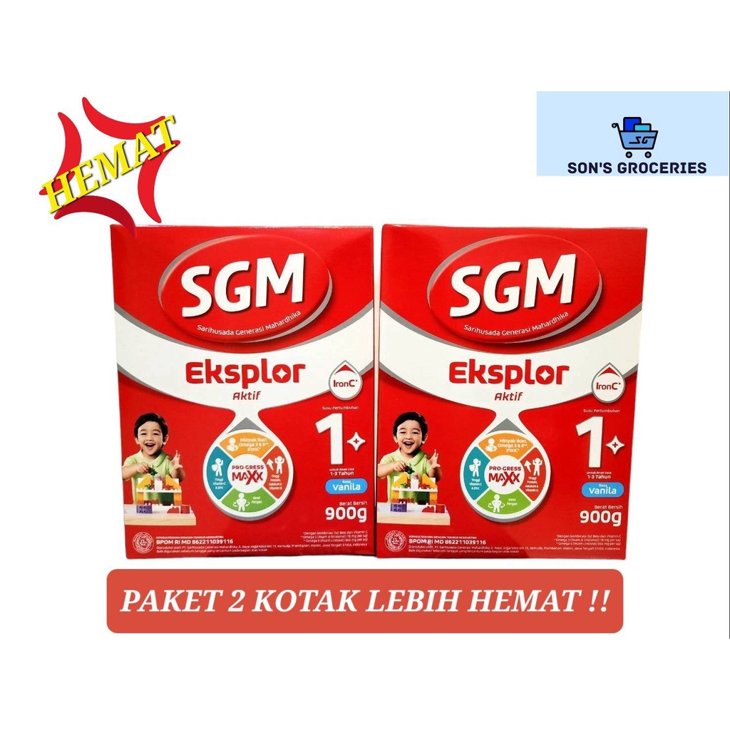 Jual SGM 1+ VANILLA 900GR (2 KOTAK) | Shopee Indonesia
