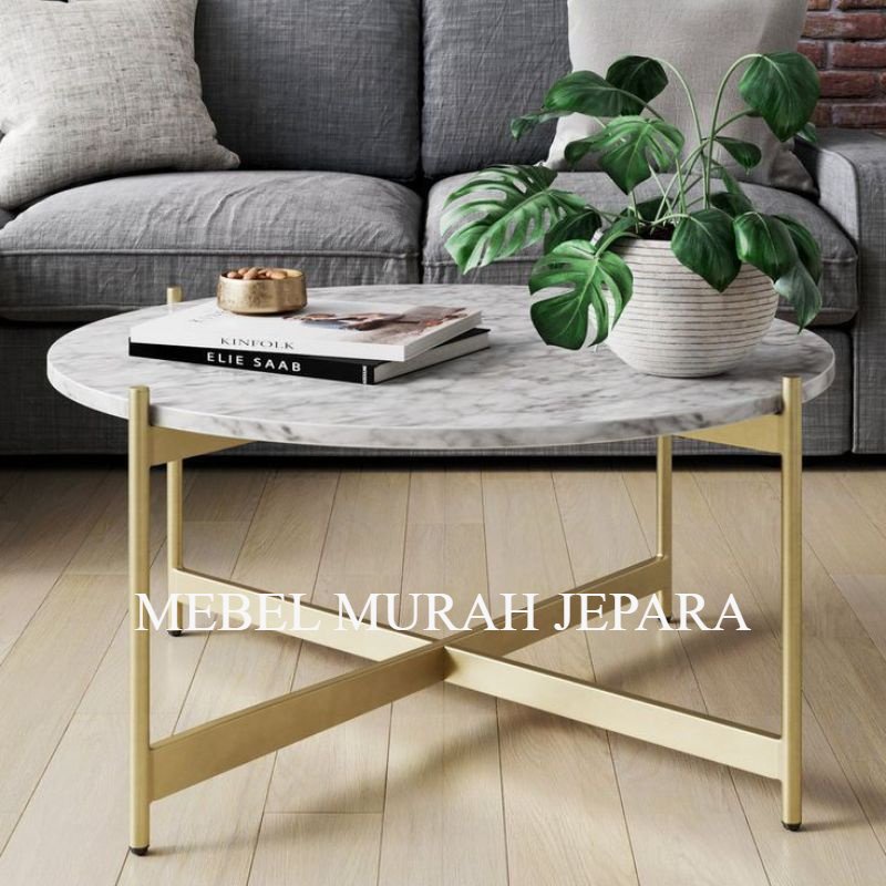 Jual MEBEL MEJA TAMU TOP MARMER KAKI BESI - COFFE TABLE - MEJA TAMU TOP ...