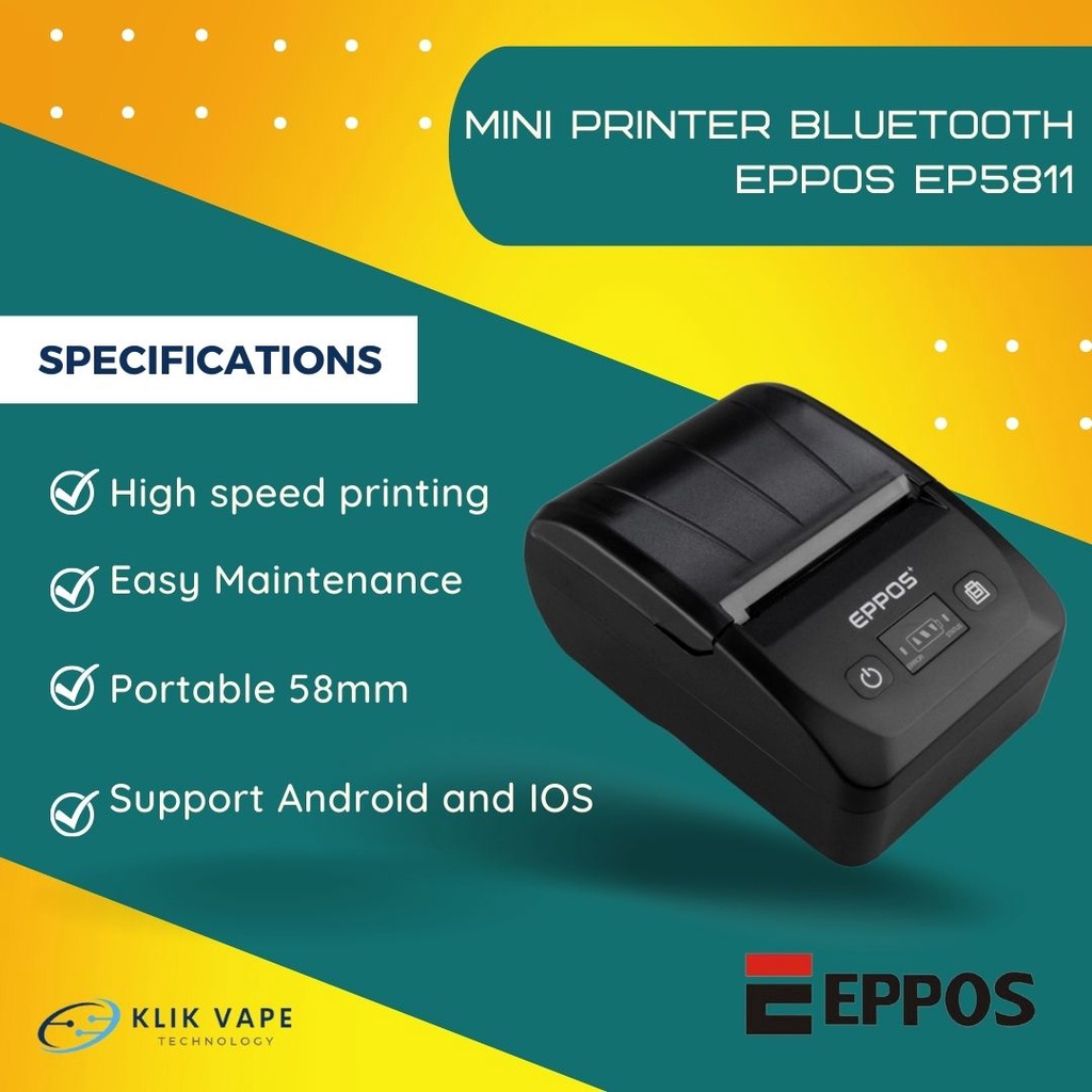 Jual TERMURAH printer resi/struk Mini Printer Bluetooth EPPOS EP5881 BISA GOESND/GRAB INSTANT ...