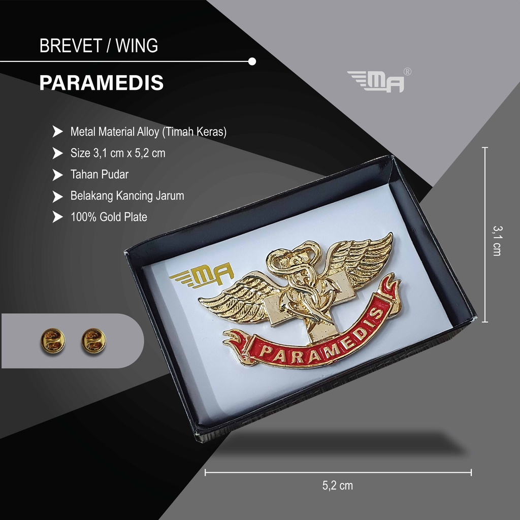 Jual WING PARAMEDIS PDH BRIVET BREVET PIN PARA MEDIS | Shopee Indonesia