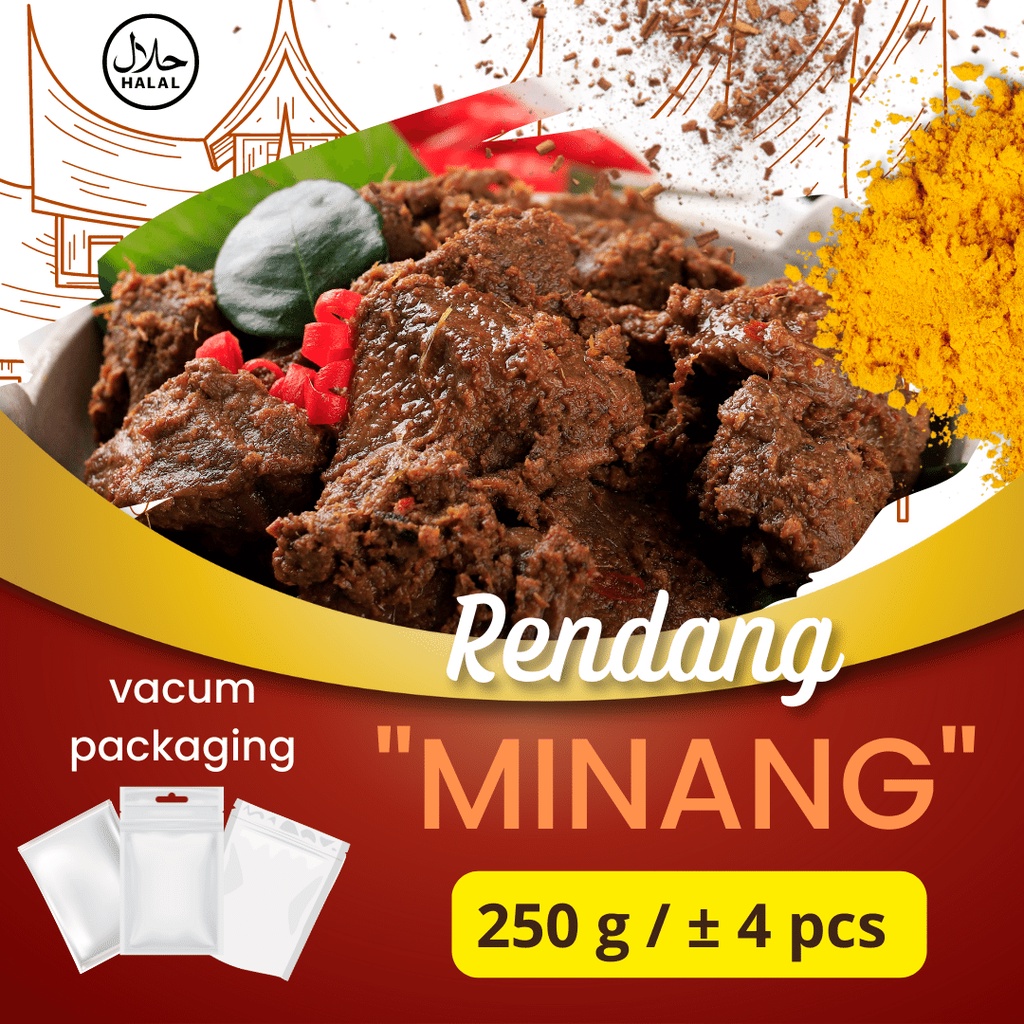 Jual Rendang Minang Asli Khas Padang 250gr | Shopee Indonesia