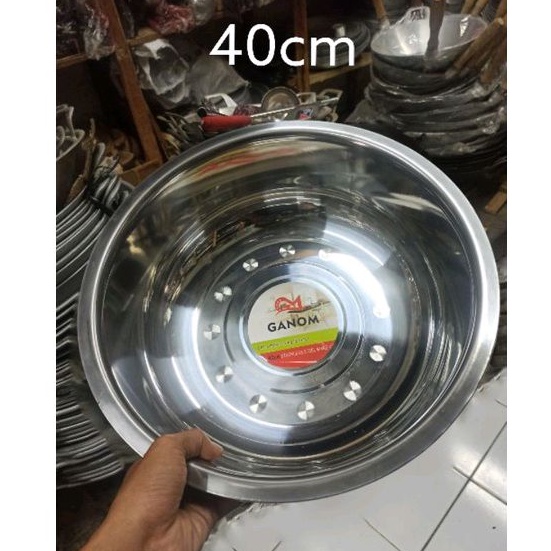 Jual Mangkok Stainless Steel Ganom Baskom Korean Bowl Ware Cake Mix ...