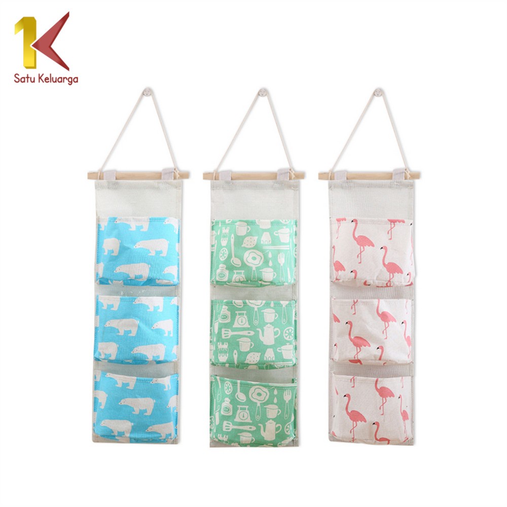 Jual Satu Keluarga Pouch Gantung 3 Sekat Multifungsi Bahan Kain Kanvas ...