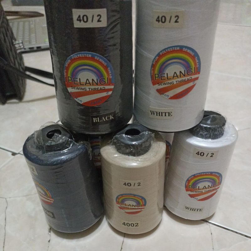 Jual Benang Jahit 40/2 5000 yard per Cones Benang High Speed 100% Spun ...