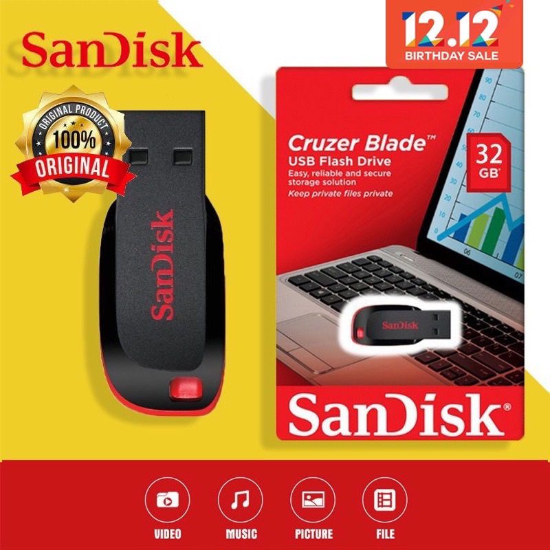 Jual flashdisk sandisk cruzer blade / 32gb & 64gb | Shopee Indonesia