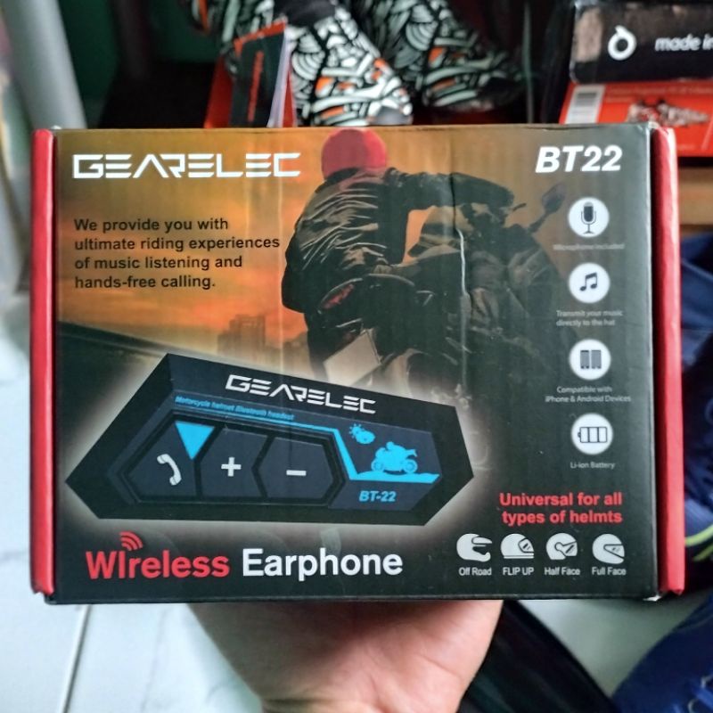 Jual Gearelec BT22 Intercom Wireless Earphone Helm | Shopee Indonesia