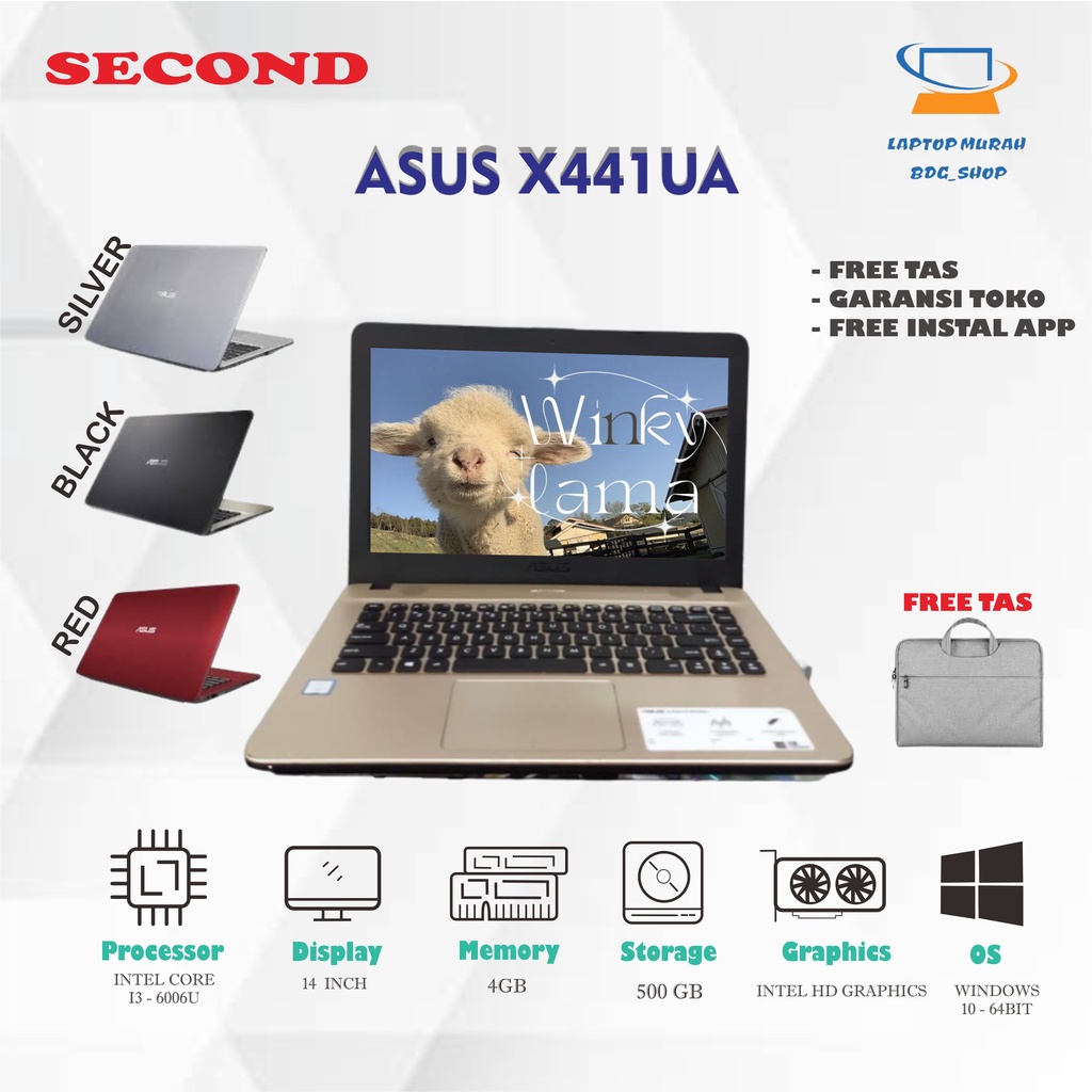 Jual ASUS X441UA Core i3-6006U 4GB/500GB W10 Second | Shopee Indonesia