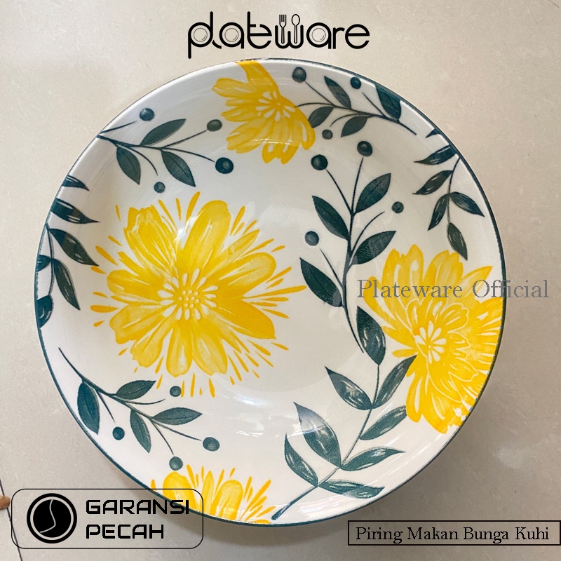 Jual PIRING KERAMIK DAN MANGKOK BAKSO KERAMIK MOTIF BUNGA KUHI HARGA ...