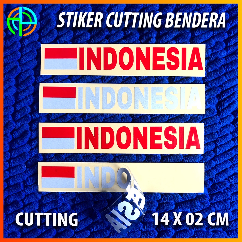 Jual Sticker Indonesia Bendera Reflectif Memantul Cahay 14x2CM Cutting ...
