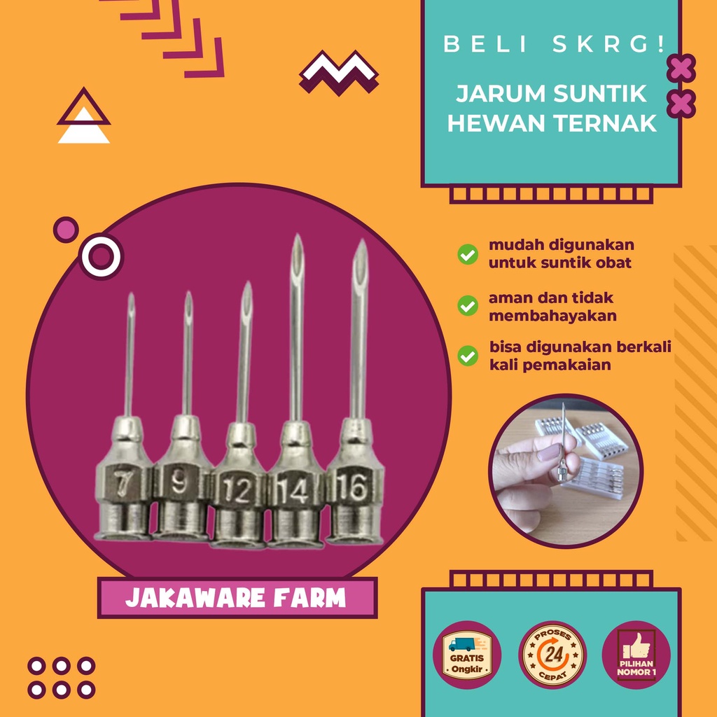 Jual Jarum Suntik Hewan Ternak Kambing Domba Sapi Kuda Ukuran 7g 8g 12g ...
