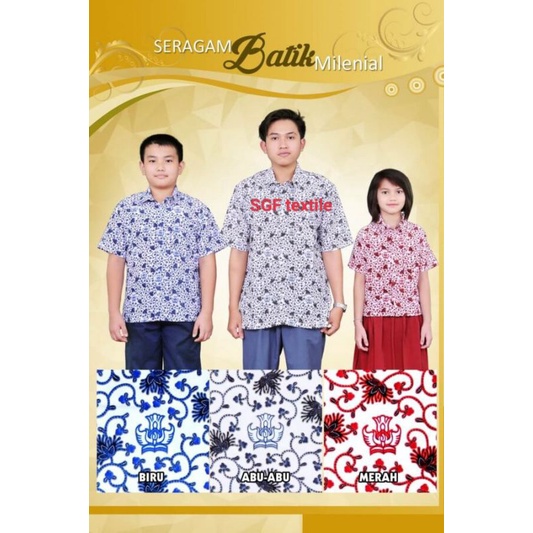 Jual kain batik seragam sekolah milenial ( Widuri ) | Shopee Indonesia
