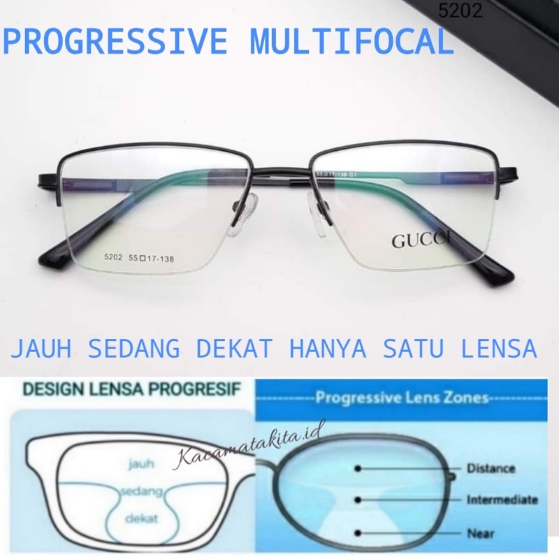 Jual Kacamata Baca Progresif Multifocal Jauh Sdang Dekat Lensa Polos ...