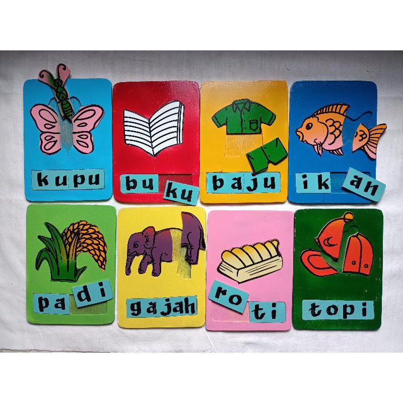 Jual Puzzle Baca Kayu Edukasi Menyusun Kata | Shopee Indonesia