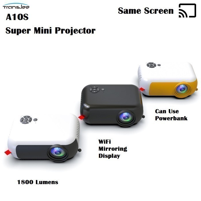 Jual TRANSJEE A10S A10 WIFI Version - Super Mini Projector 1800 Lumens ...