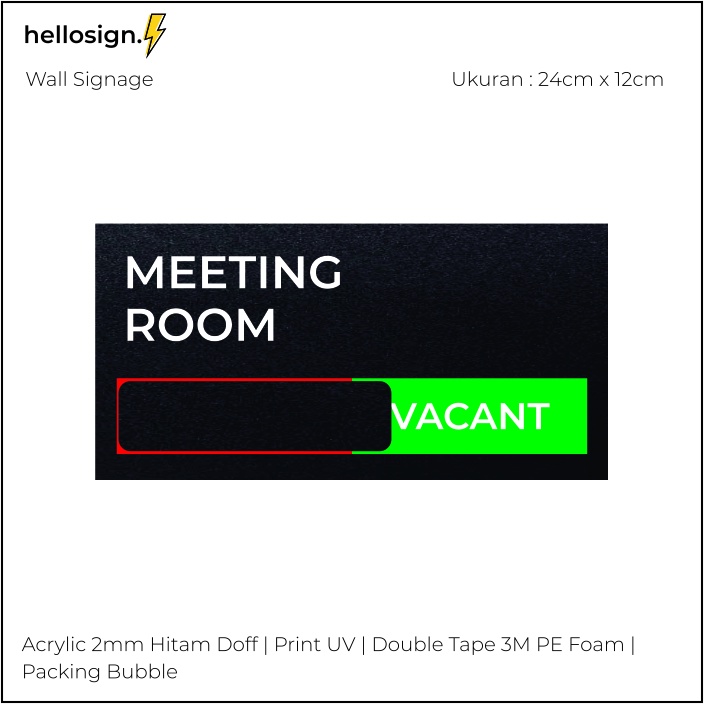Jual Sign Akrilik MEETING ROOM Sliding | Print Papan Nama Tulisan ...