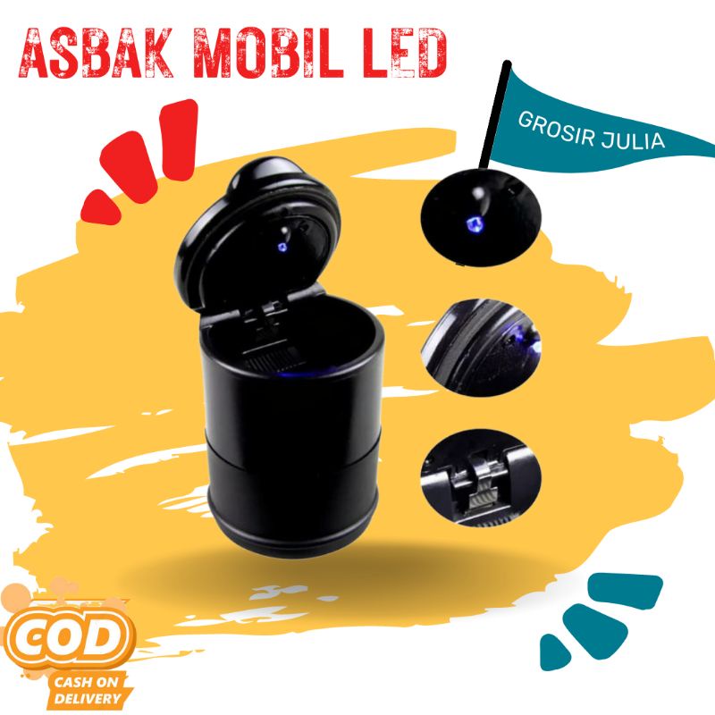 Jual Asbak Rokok Mobil Led Tempat Putung Rokok Hitam Tempat Koin ...