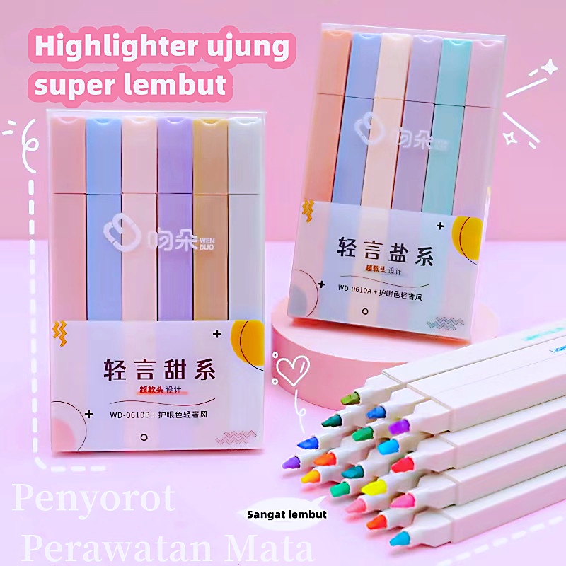 Jual COD Highlighter MULTICOLOR Highlighter Pastel Pen Diary Marker ...