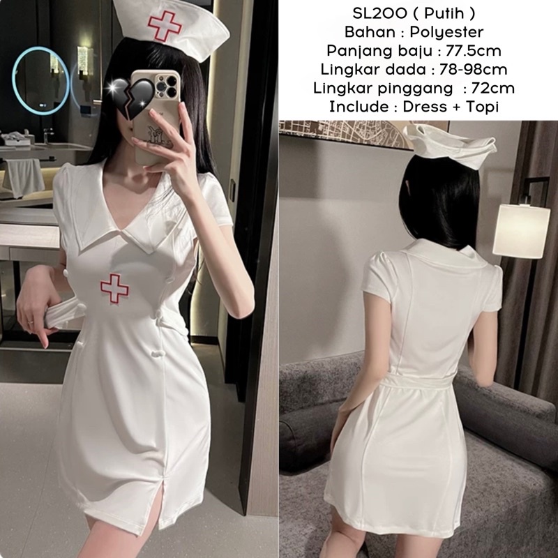 Jual Crystal Lingerie Cosplay Nurse Lingerie Cosplay Suster Wanita