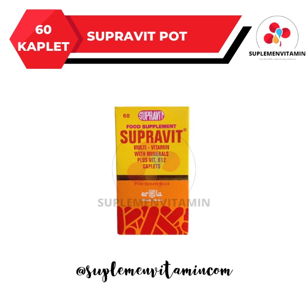 Jual Supravit Suplemen Vitamin Mineral Original Erela - Botol isi 60 Kapsul | Shopee Indonesia