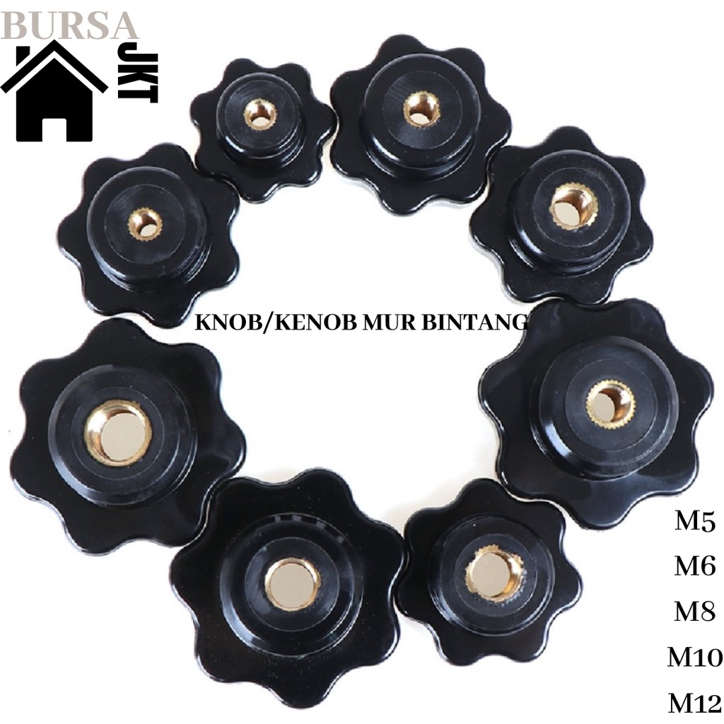 Jual Knob / Kenob Mur Bintang M5 - M12 Material Tembaga FULL BERLUBANG ...