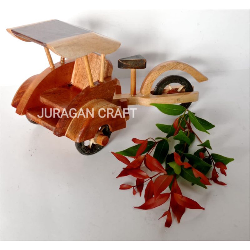 Jual MINIATUR BECAK KAYU UKURAN M BESAR | Shopee Indonesia
