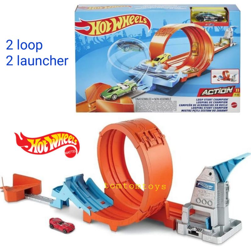 Jual Hot Wheels LOOP STUNT CHAMPION Track Diecast HotWheels Double Loop ...