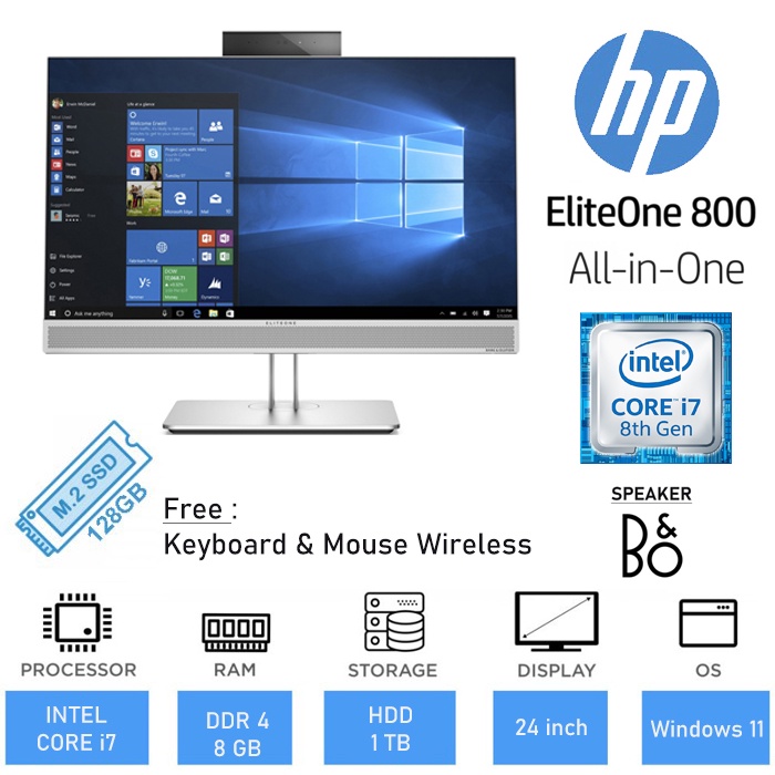 Jual PC All In One HP ELITE ONE 800 G4 Core i7 8700 | 8GB | NVME 128 GB ...