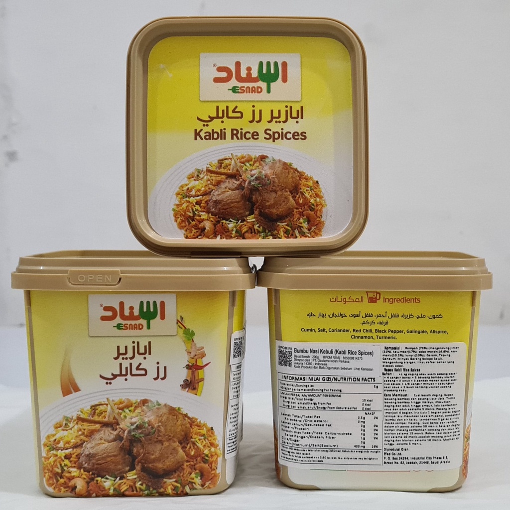 Jual Bumbu Masakan Arab Nasi Kebuli Esnad Kabli Rice Spices 200gr Ori ...