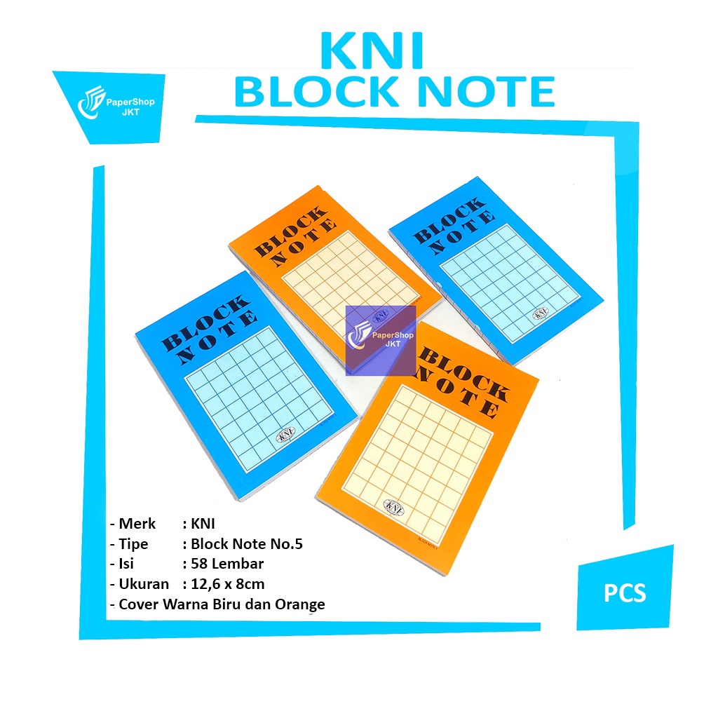 Jual KNI - Buku Catatan Notepad Block Note No. 5 Kecil - PCS | Shopee ...
