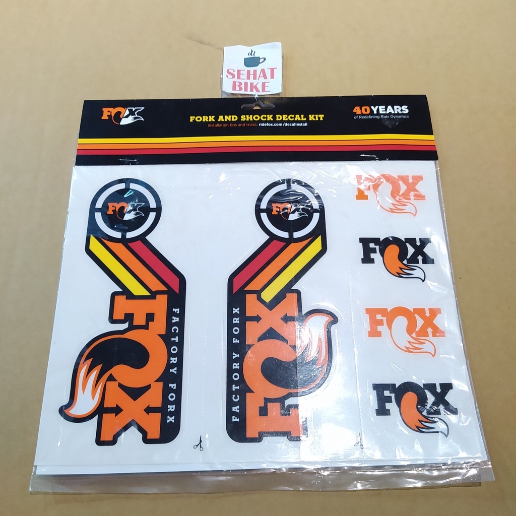 Jual Sticker Decal Kit Fork And Shock Fox Float Original Orange ...