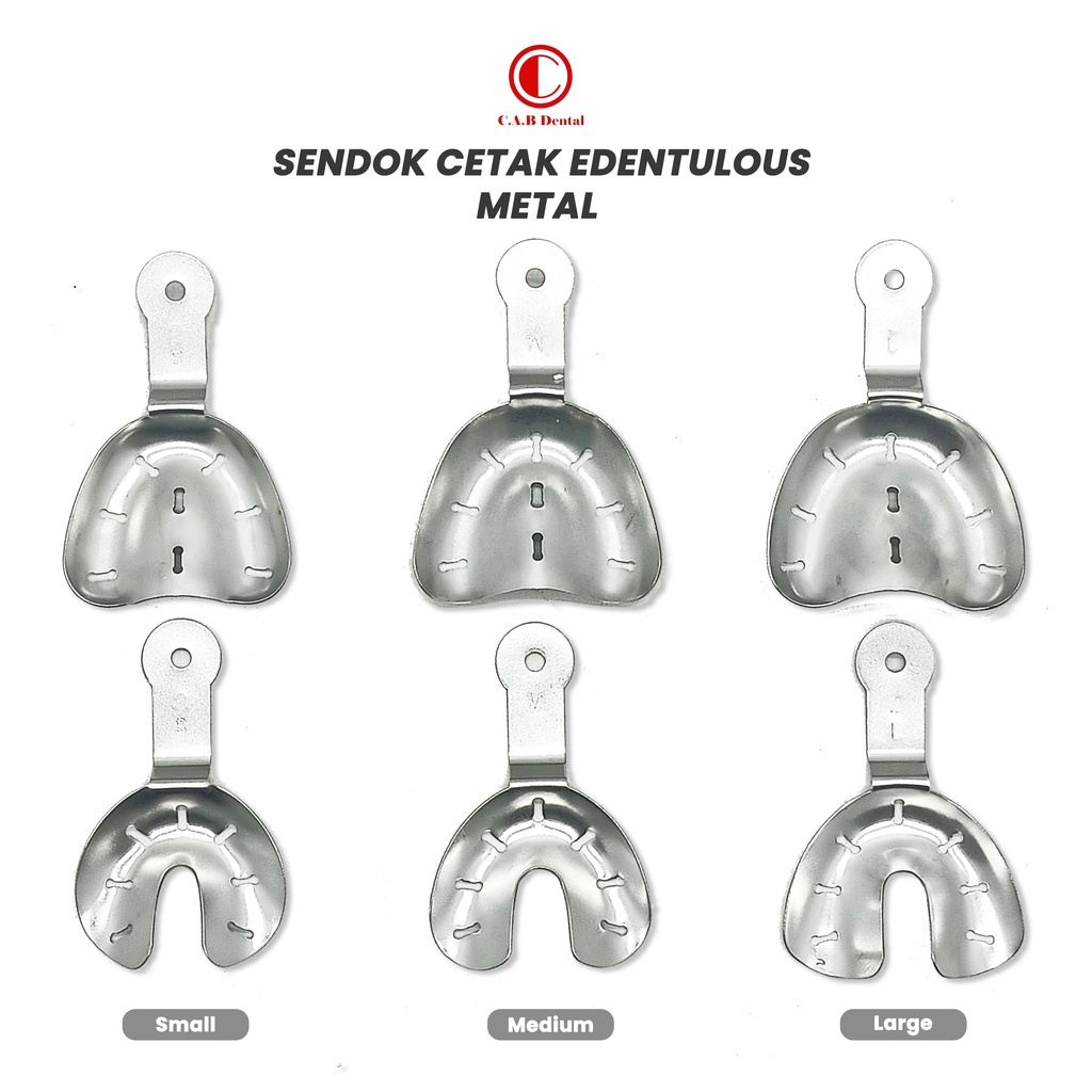 Jual SENDOK CETAK EDENTULOUS METAL/ EDENTULUS FULL RAHANG TIDAK BERGIGI ...