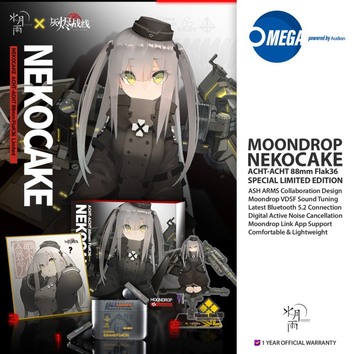 Jual MOONDROP NEKOCAKE SPECIAL LIMITED EDITION ASH ARMS ANC BT 5.2 TWS ...