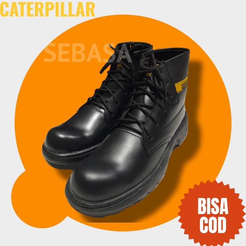 Jual sepatu safety boot tali warna hitam | Shopee Indonesia