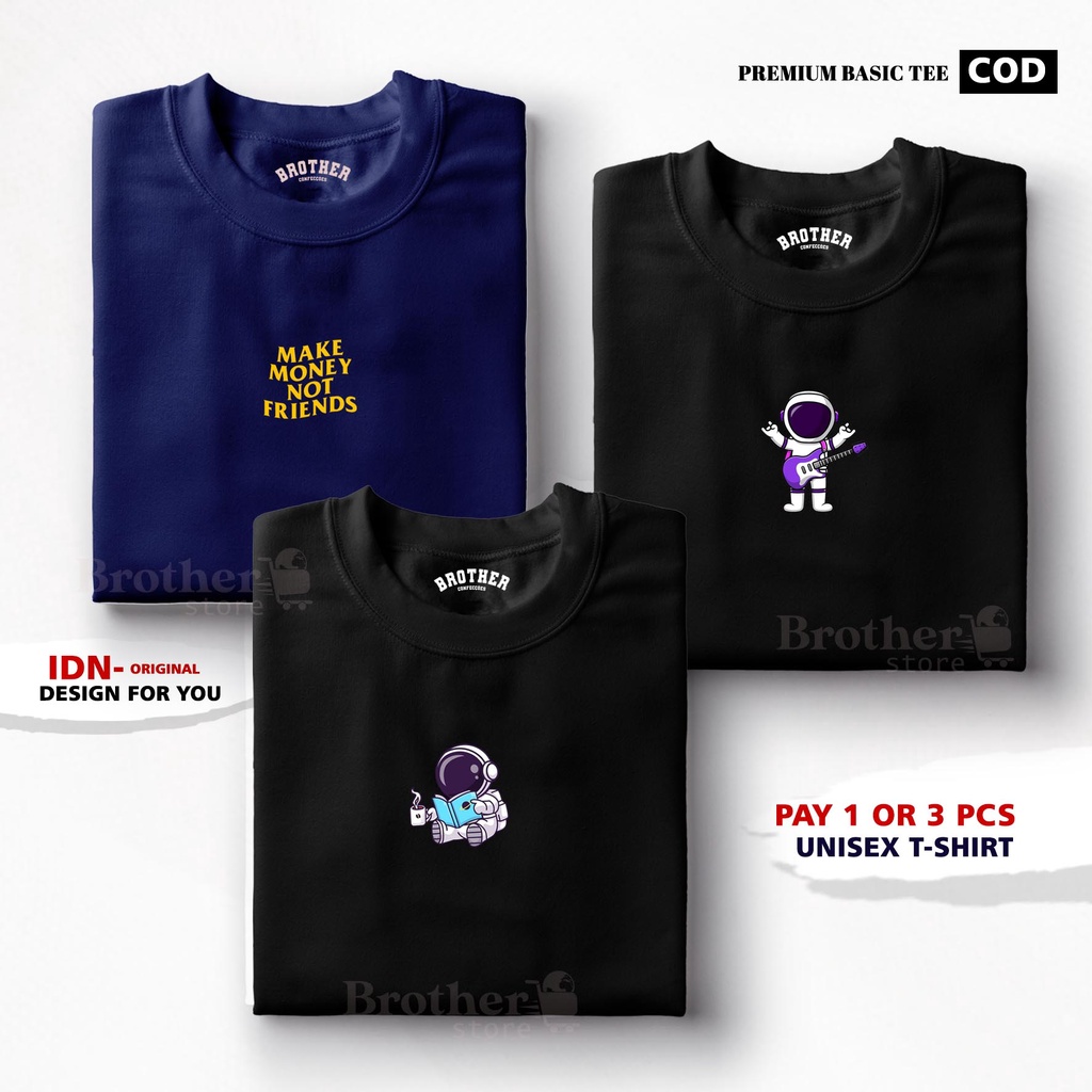 Jual ( BAHAN TEBAL ) BUY 1 GET 3 PCS ( PROMO COD ) BROTHER STORE / Kaos ...
