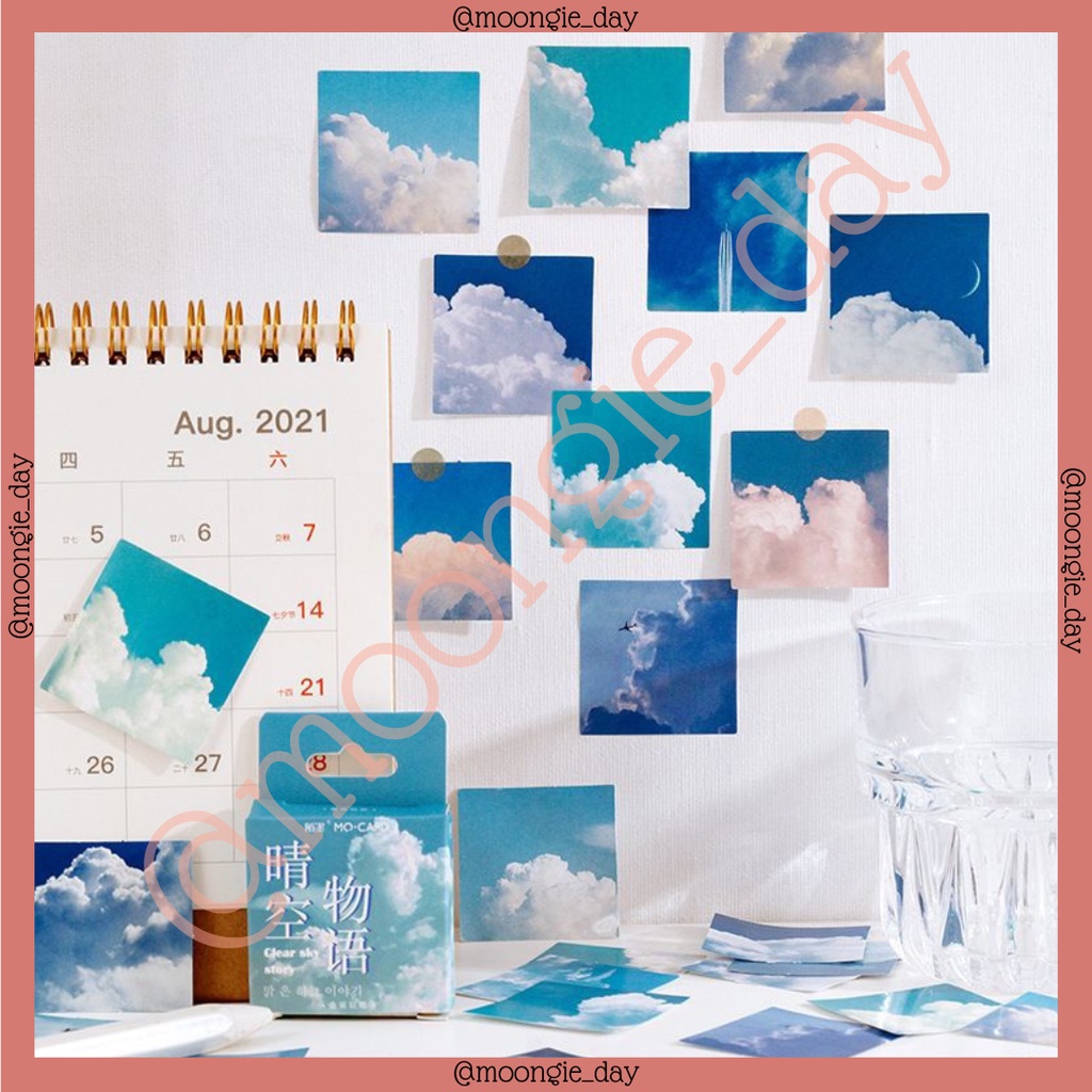 Jual 45 PCS/BOX STIKER KERTAS TEMA CLEAR SKY STORY BLUE AWAN LANGIT ...