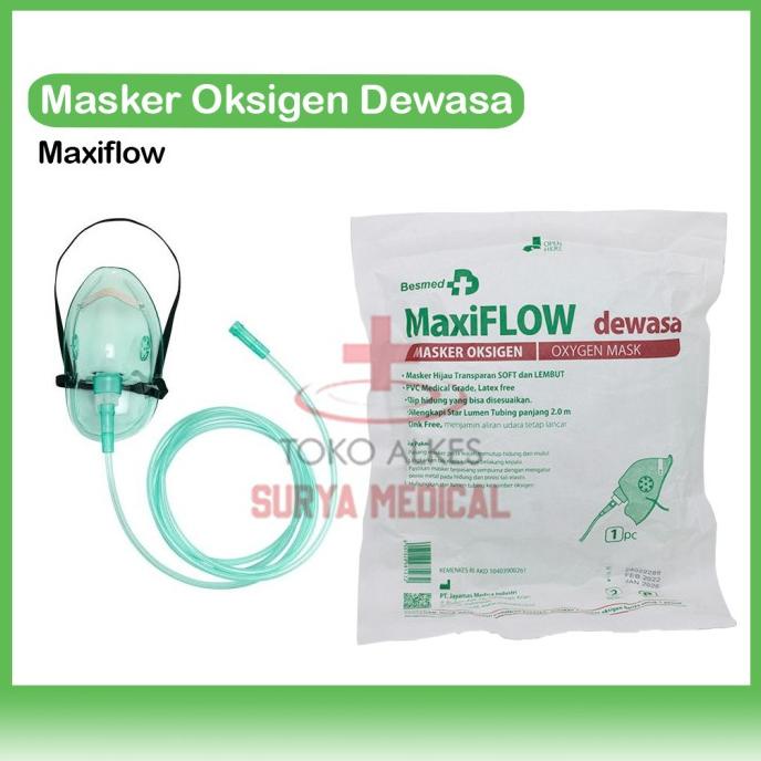 Jual Masker Oksigen Maxiflow Dewasa Onemed t-suryamedical127 Ayo Beli ...